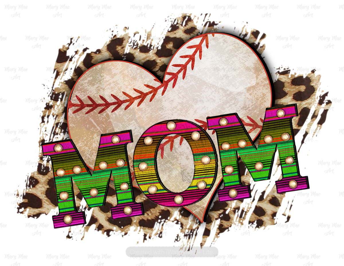 Baseball Mom Sublimation Transfer Mary Mae Art