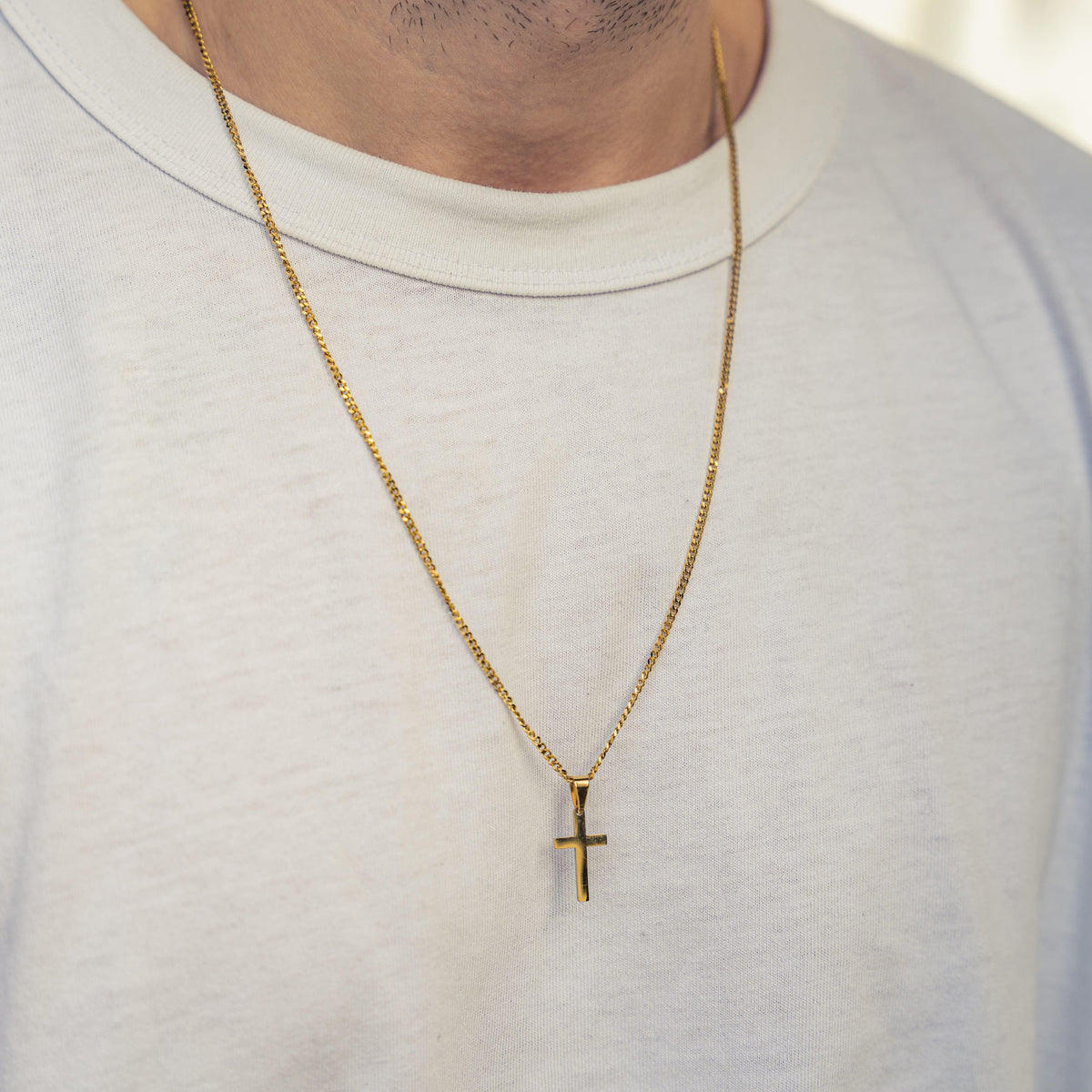 Herren Halskette Golden Cross Made By Nami