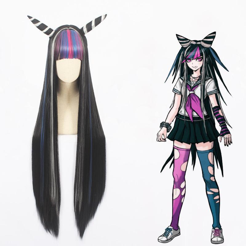 Danganronpa 2 Goodbye Despair Ibuki Mioda Cosplay Wigs Black Long Wig