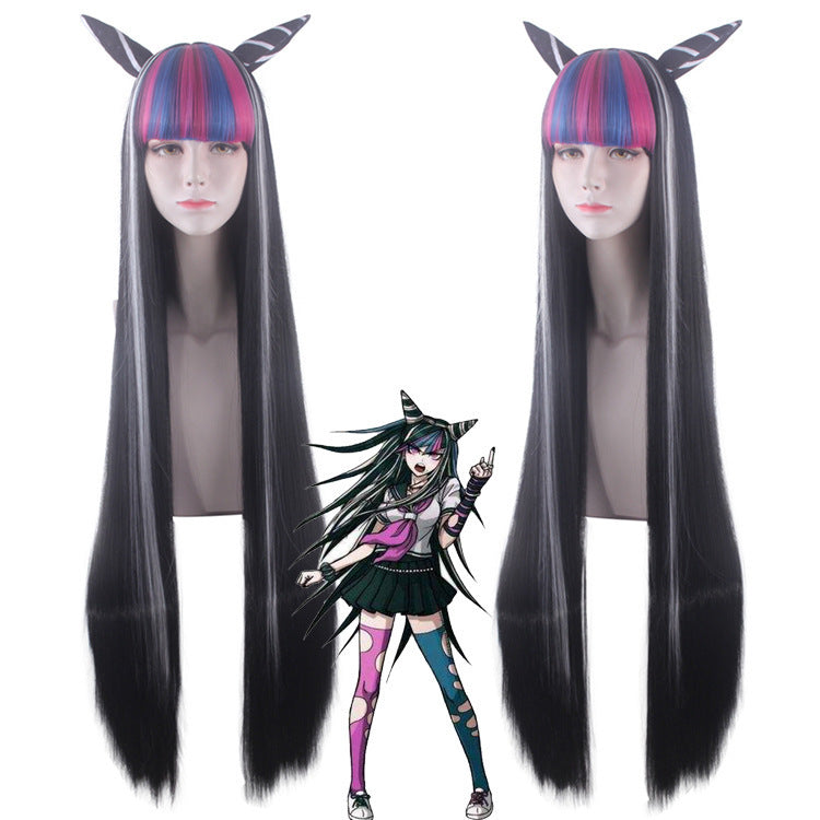 Danganronpa 2 Goodbye Despair Ibuki Mioda Cosplay Wigs Black Long Wig