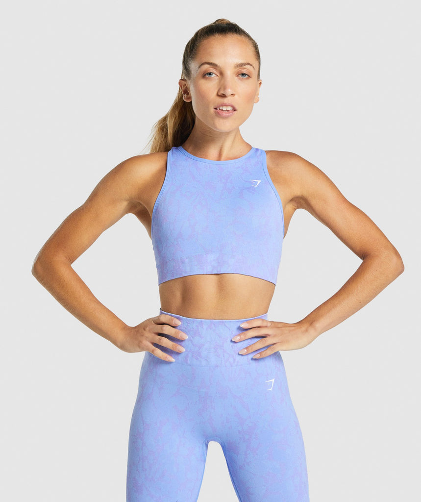 Gymshark Adapt Animal Seamless Sports Bra Butterfly Light Blue