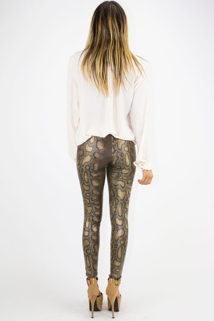 Snakeskin Print Leggings Haute And Rebellious