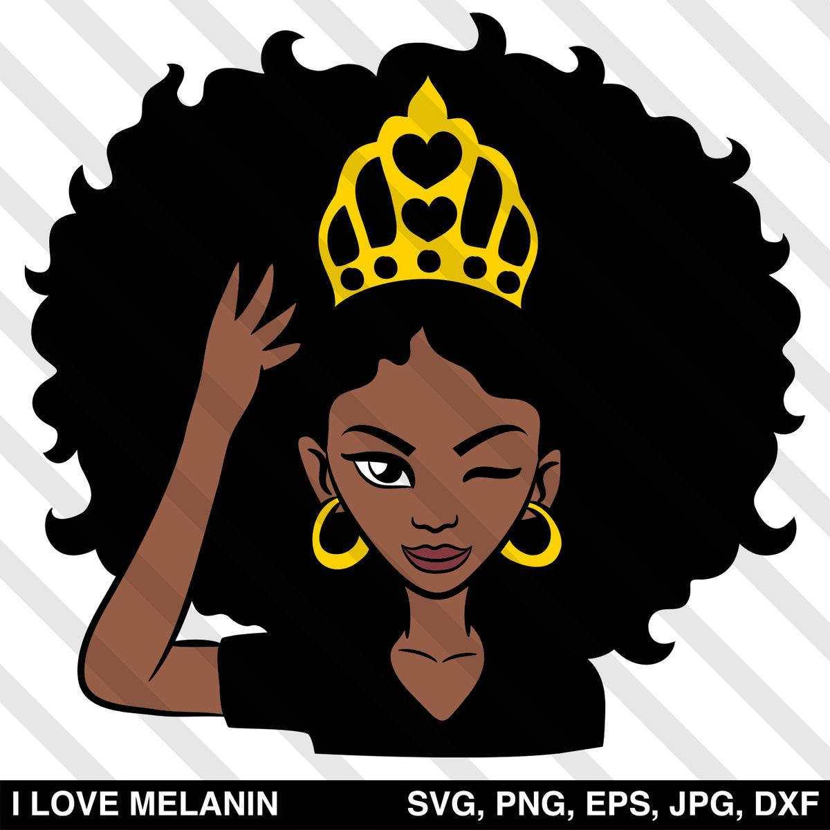 Black Queen Crown Woman Svg I Love Melanin