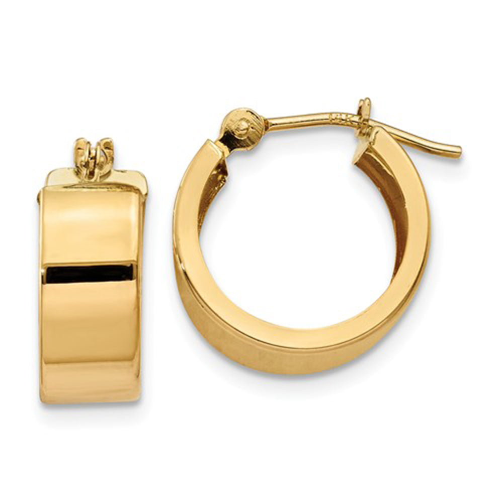 14k Yellow Gold Huggie Hoop Earrings 5mm 04 Inches 10mm Looptyhoops