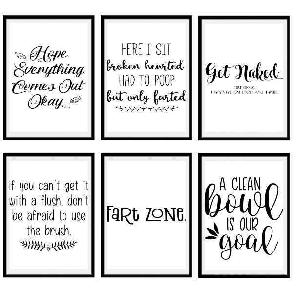 20 Hilarious Bathroom Printable Signs 100 Prints From 5 Sizes Home