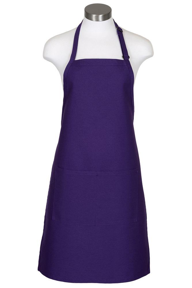 Purple Bib Adjustable Apron 2 Pockets Apronwarehouse