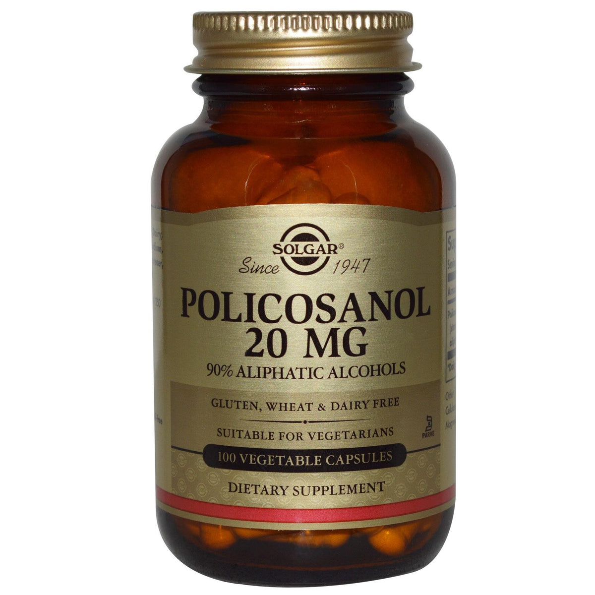 Solgar Policosanol 20mg 100 Veggie Capsules Mega Vitamins