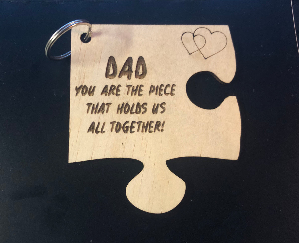 Fathers Day Puzzle Piece Keyrings