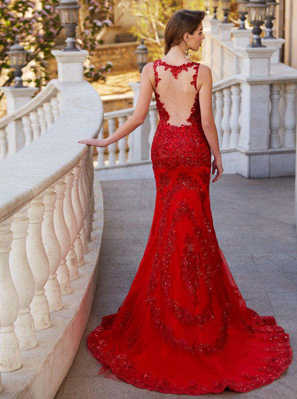 Red Prom Dressesmermaid Evening Dressfitted Prom Dressgorgeous Prom