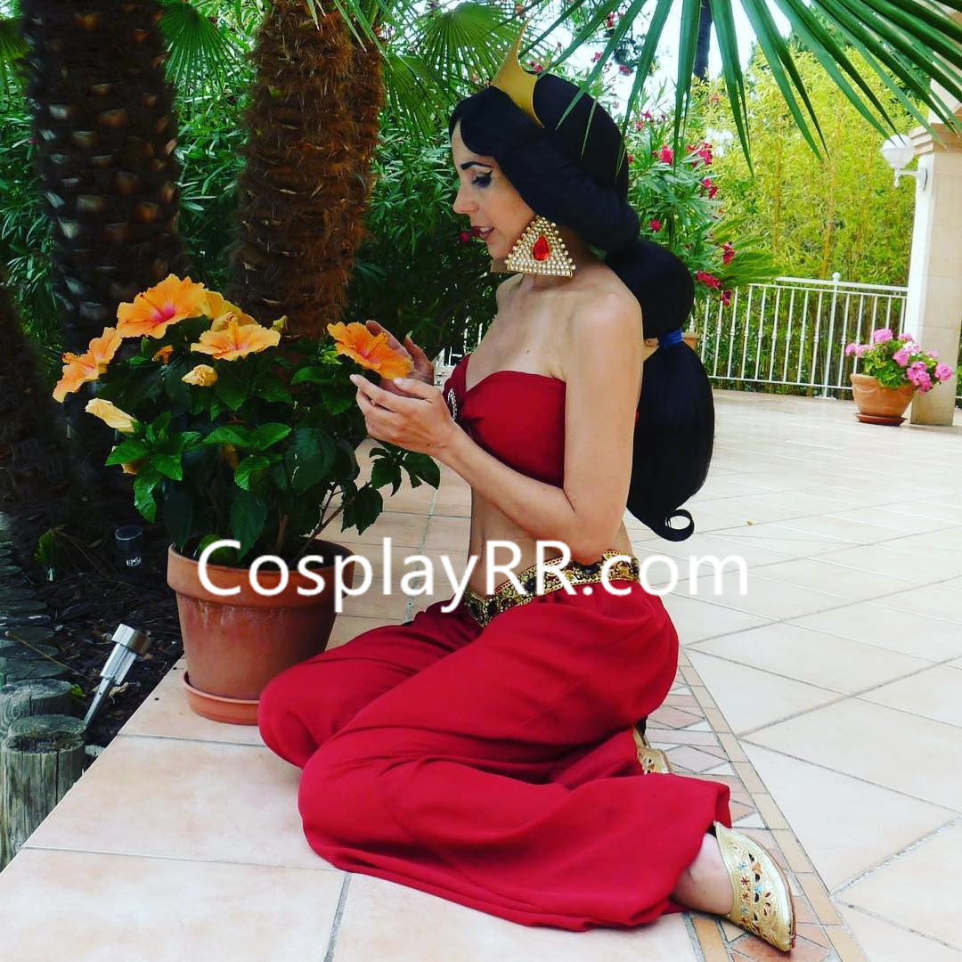 Princess Jasmine Red Outfit Custom Red Jasmine Costume Adult