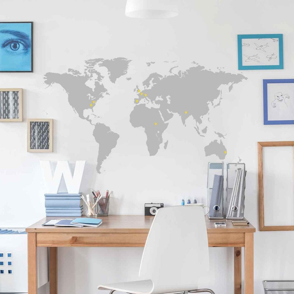 World Map Wall Sticker Vinyl Impression