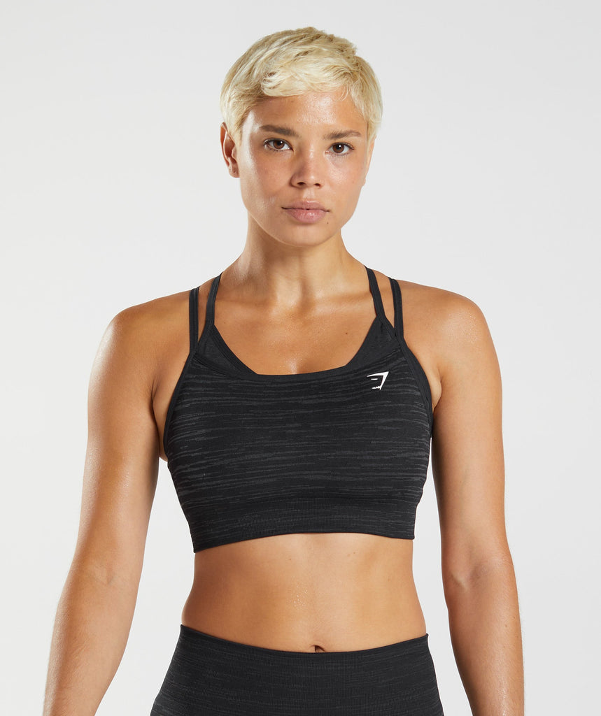 Gymshark Adapt Marl Seamless Sports Bra Blacksmokey Grey Gymshark