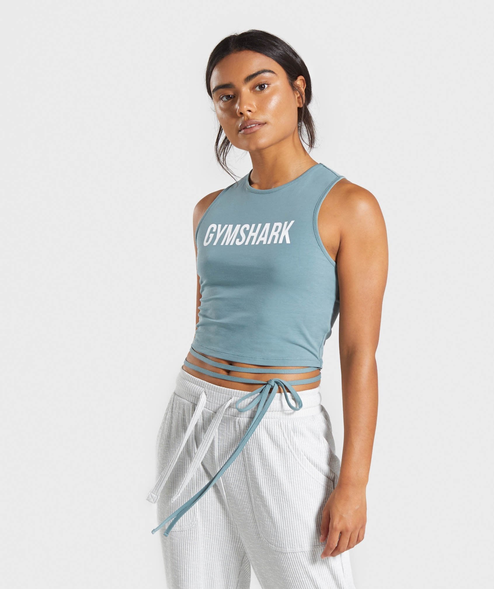 Gymshark Ribbon Crop Top Turquoise Gymshark