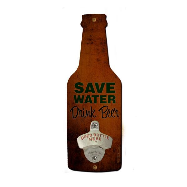 Save Water Drink Beer Beer Shaped Wall Bottle Opener Bar Supplies