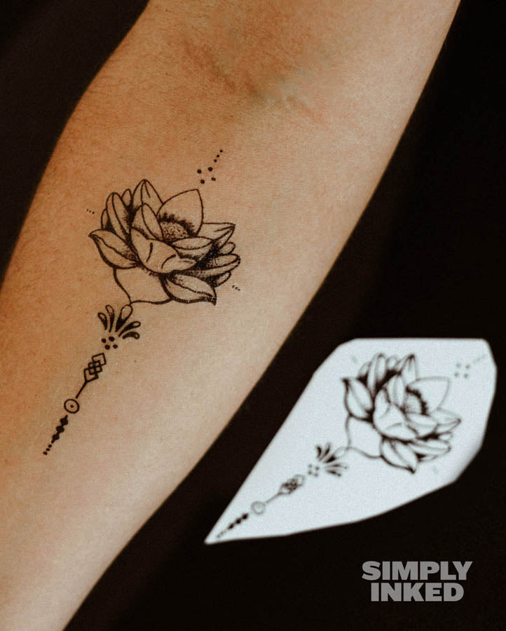 Lotus Flower Temporary Tattoo Simply Inked