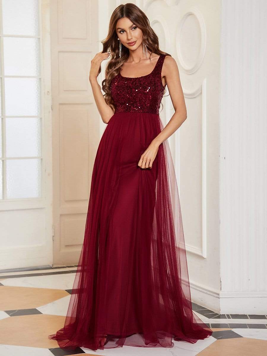 Sexy Floor Length Sequin Tulle Bridesmaid Dress Ever Pretty Uk