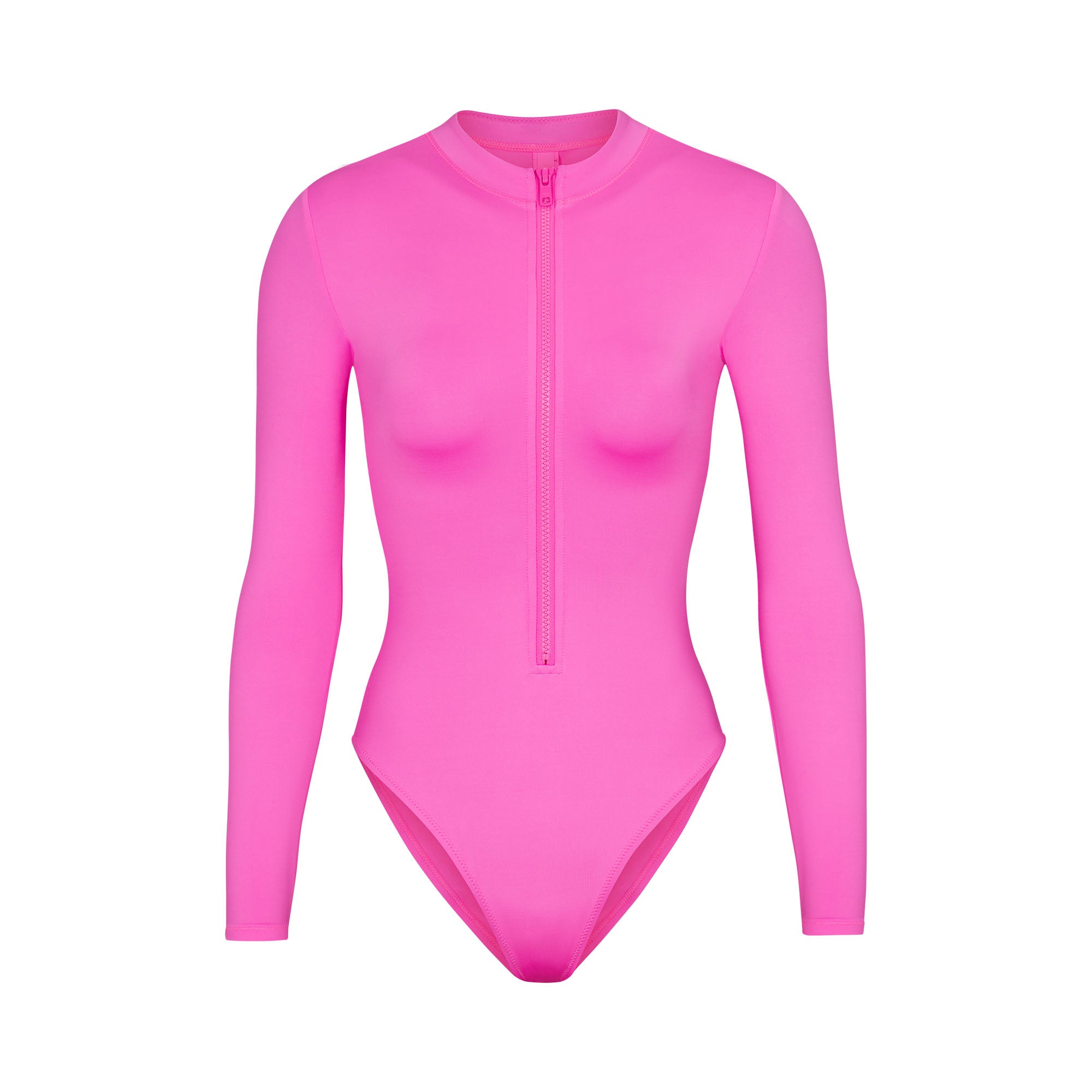 Swim Zip Front Long Sleeve One Piece Taffy Skims