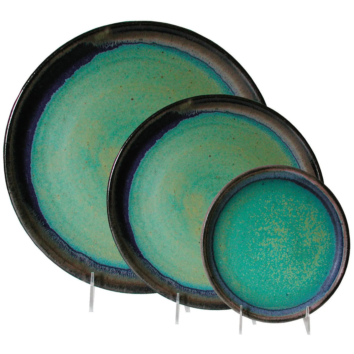 Stoneware Pottery By Maishe Dickman Turquoise Plates Dinnerware Place