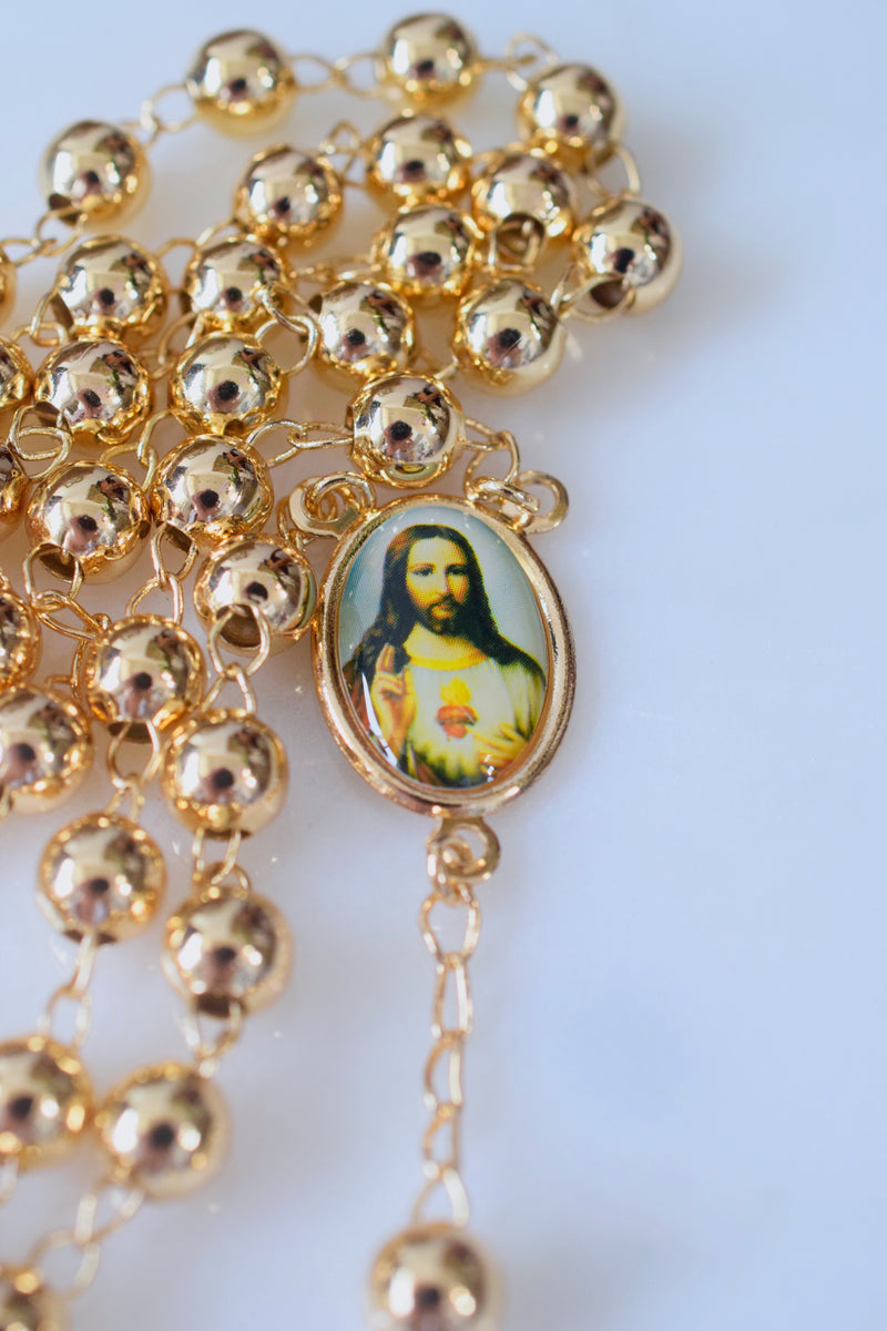 Jesus Rosary Golddipped