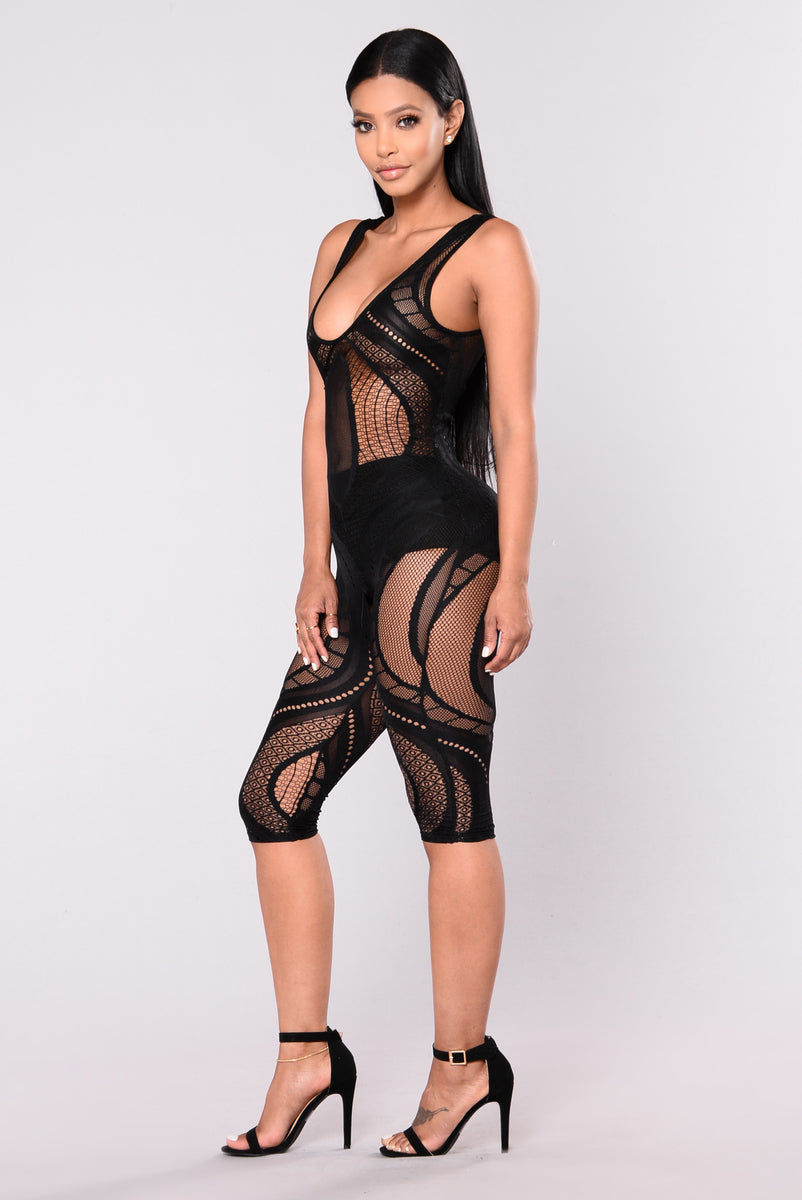 Palomino Fishnet Jumpsuit Black Fashion Nova Jumpsuits Fashion Nova