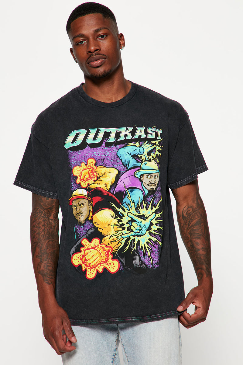 Outkast Cartoon Short Sleeve Tee Black Fashion Nova Mens Graphic