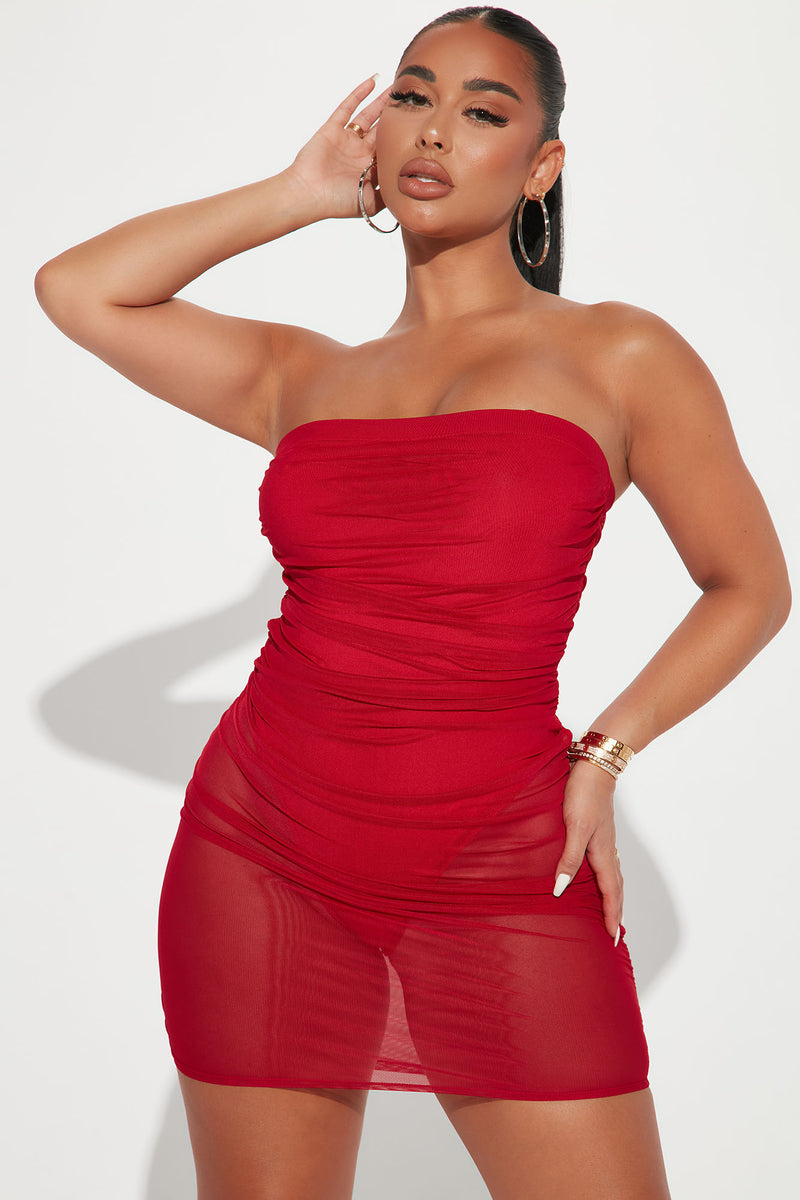 Meet Me In The Club Ruched Mini Dress Red Fashion Nova Dresses