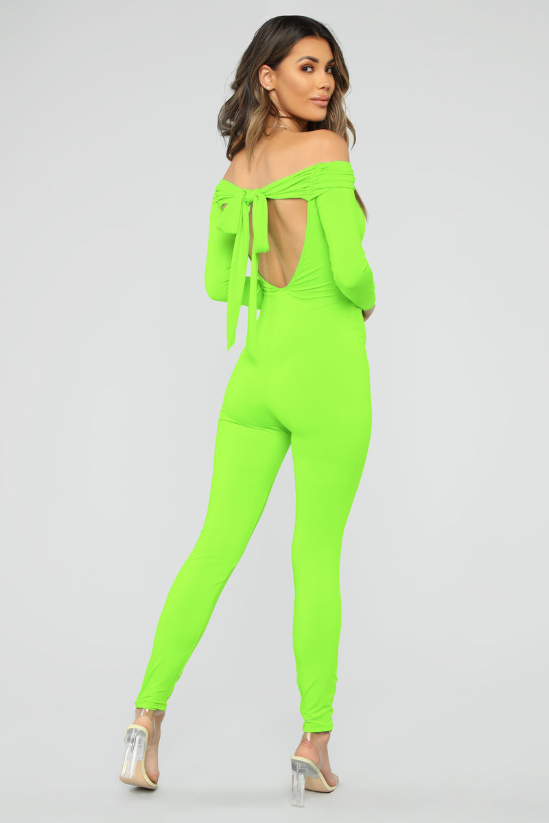 Ruched Up Cutie Jumpsuit Neon Green Fashion Nova Jumpsuits