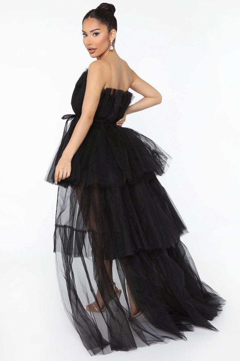 Exclusive After Party Tulle Maxi Dress Black Fashion Nova Dresses