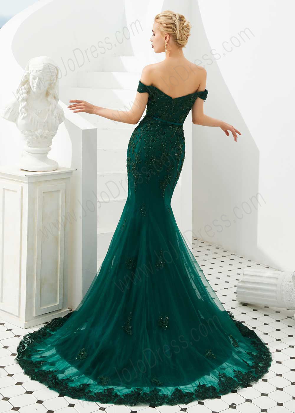 Emerald Green Mermaid Lace Prom Formal Dress En193335338 Jojo Shop