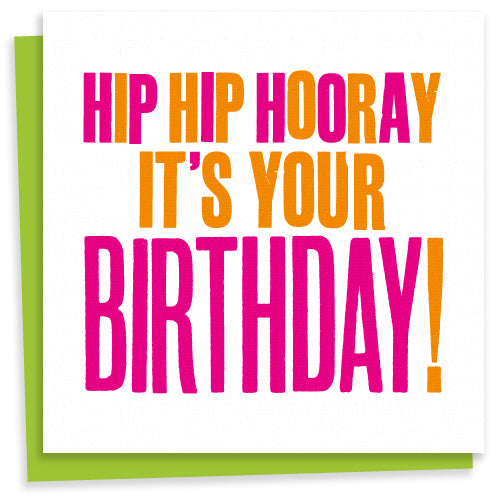 Hip Hip Hooray Its Your Birthday Letterpress Birthday Card Blush°°