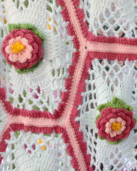 Maggies Crochet · Rose Garden Afghan Crochet Pattern
