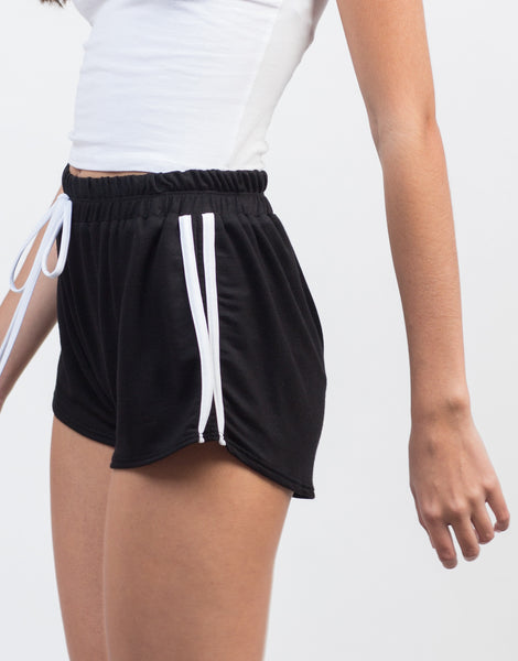 Sporty Striped Shorts Black Stripe Jogger Shorts Black Shorts 2020ave