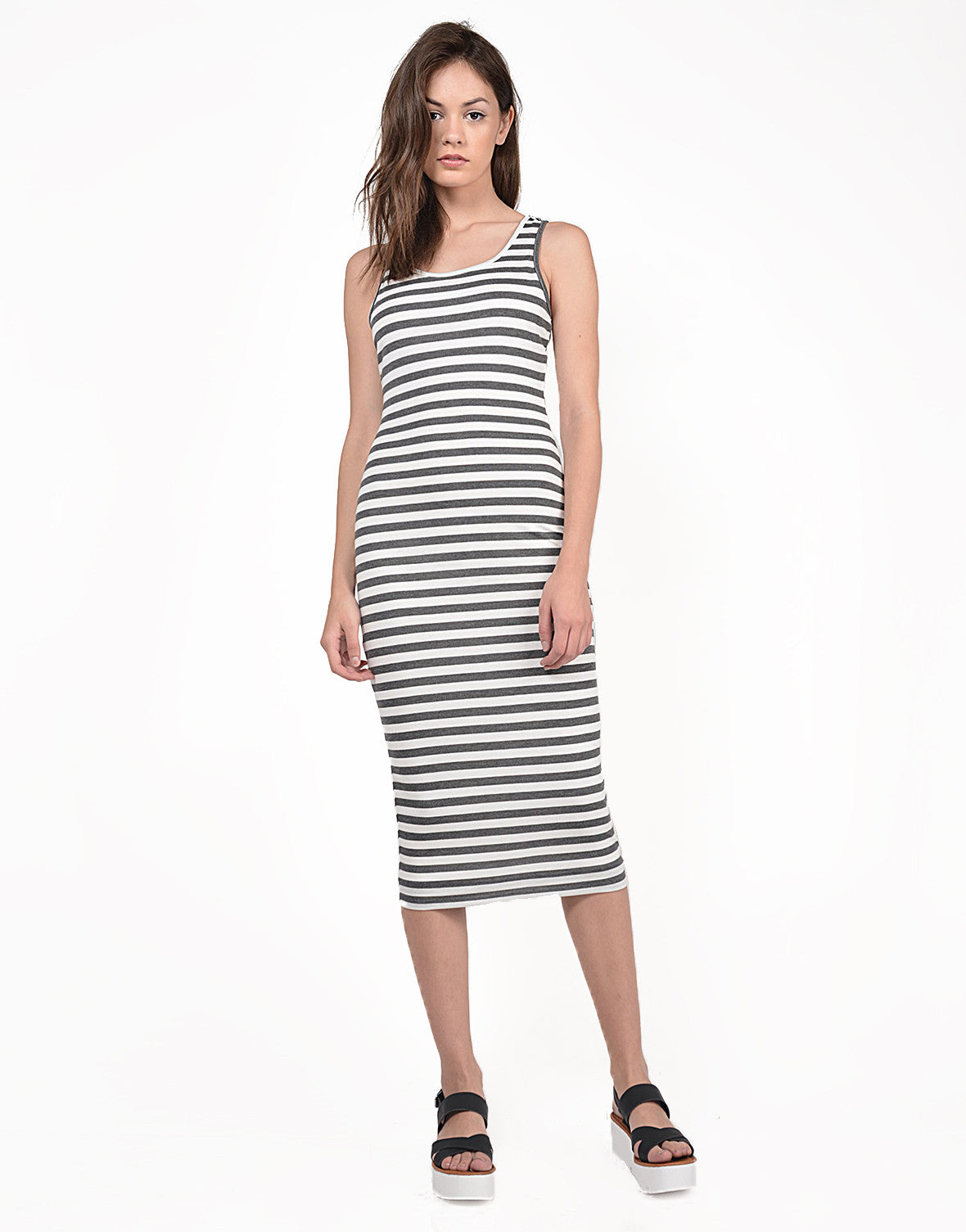 Midi Striped Tank Dress Small 2020ave