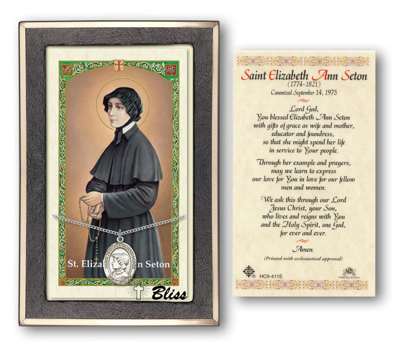 St Elizabeth Ann Seton Pendant Prayer Card Catholiconlineshopping