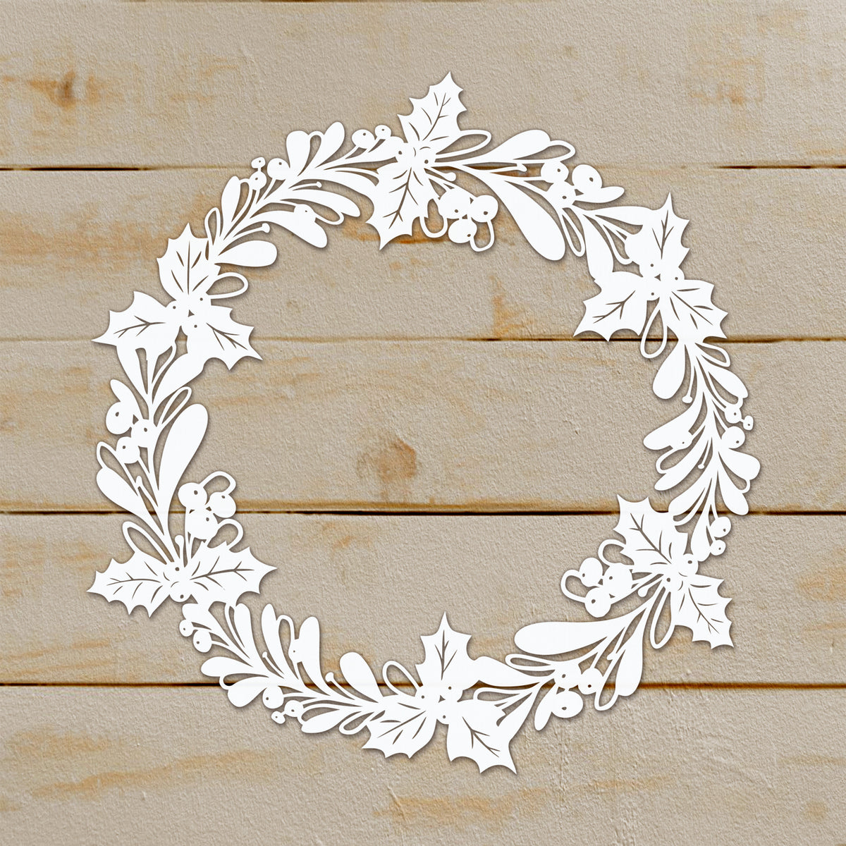 Christmas Holly Wreath Svg Png Dxf Cricut Decorative Clipart Laser