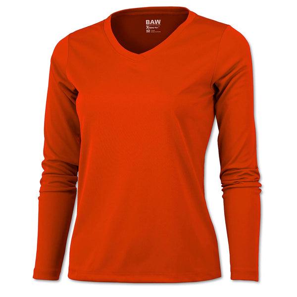 Baw Womens Orange Xtreme Tek Long Sleeve Shirt