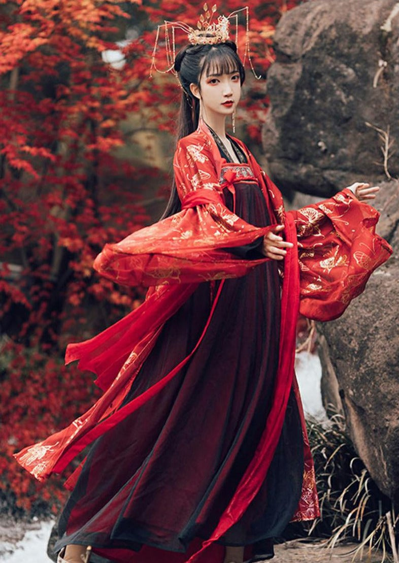 Oriental Ancient Tang Dynasty Hanfu Dress Woman Chinese Traditional