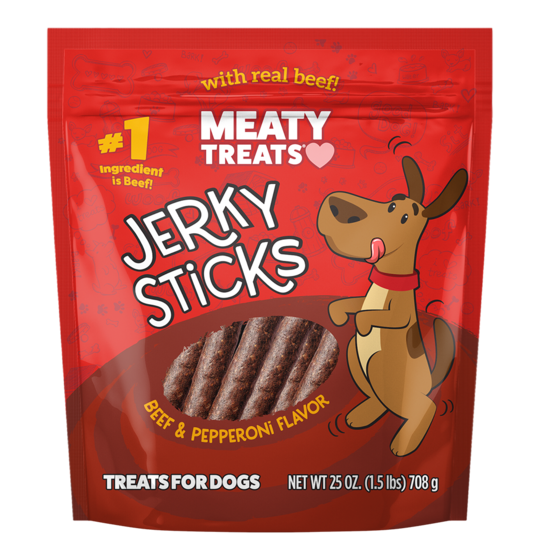 Sunshine Meaty Treats Beef And Pepperoni Flavor Jerky Sticks For Dogs