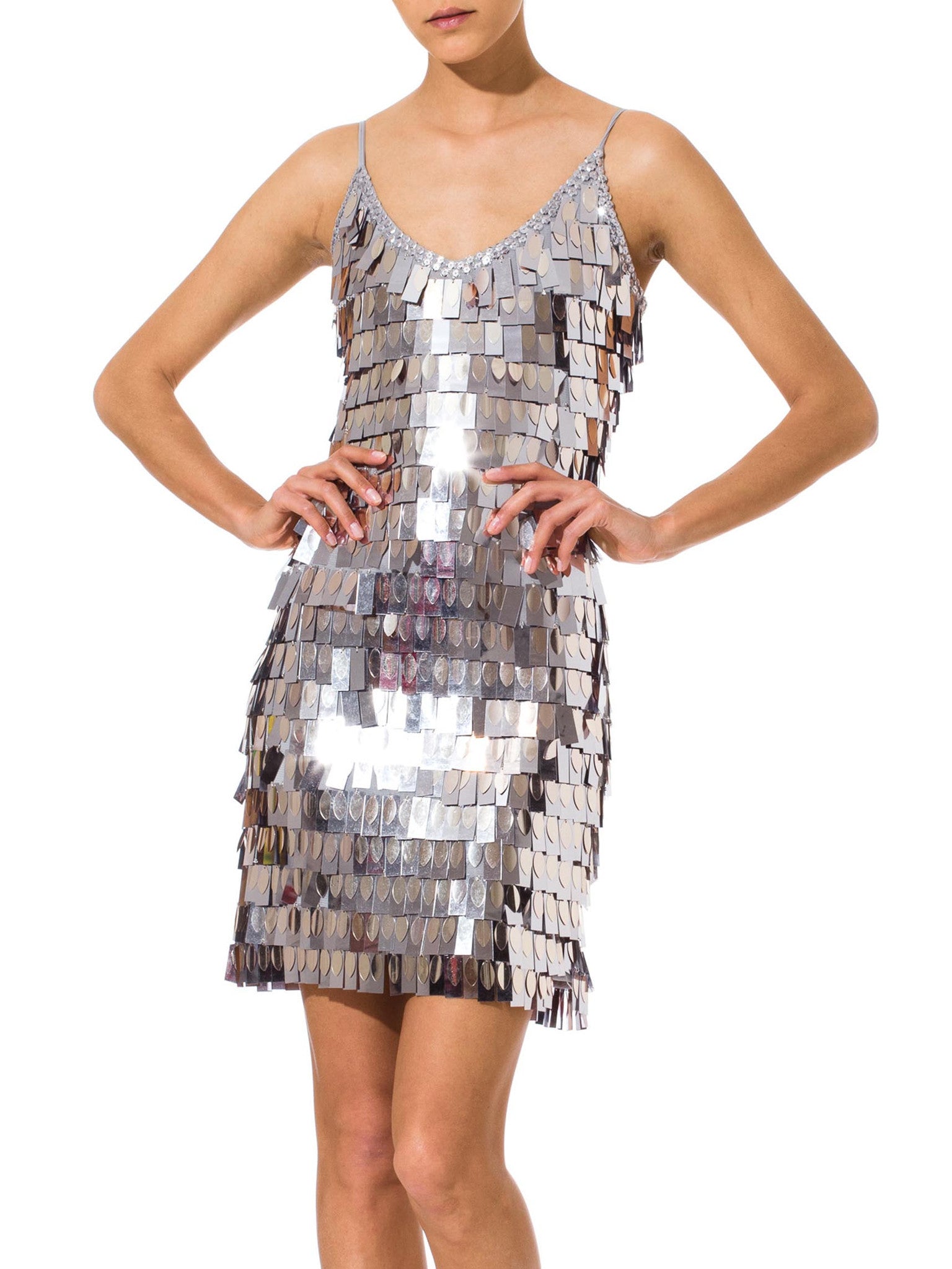 1970s Silver Disco Ball Inspired Dress Morphew