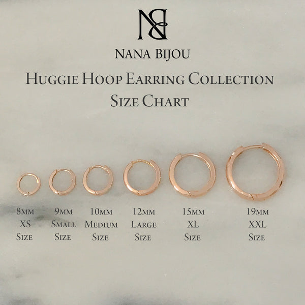 14k Gold Xl Size 15mm Huggie Hoop Earrings Nana Bijou