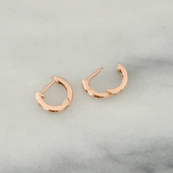 14k Gold Thick Xs Size Huggie Hoop Earrings Nana Bijou