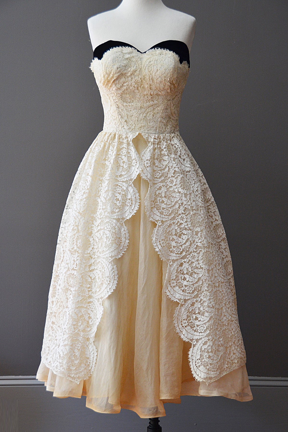 1950s Cream Lace Vintage Dress Vintagevirtuosa