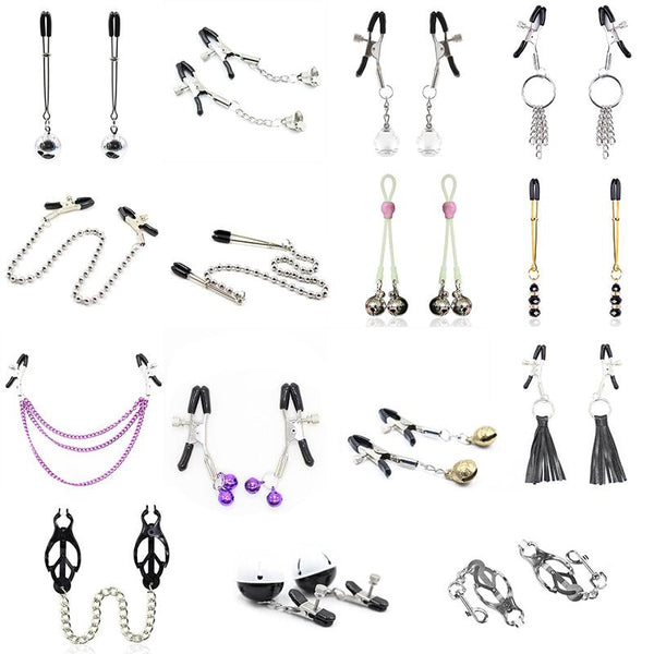 20 Designs Bdsm Sex Nipple Clamps Sm Bondage Metal Chain Nipple Clips