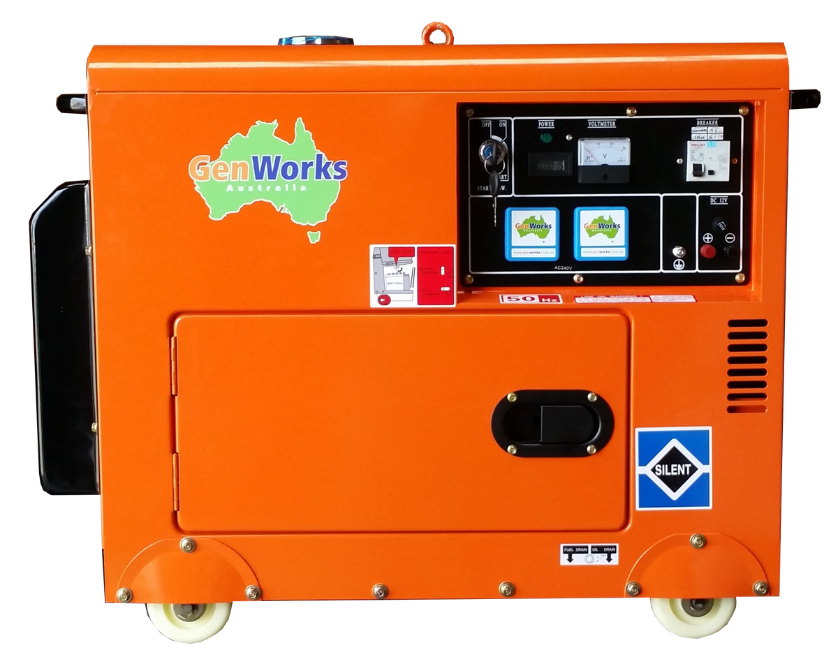 Portable 6kva Diesel Generator 240v Genworks Australia