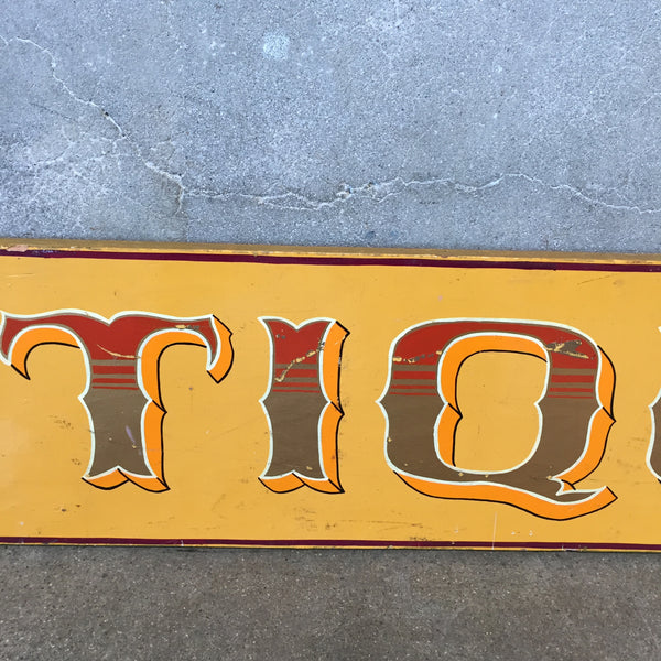 Hand Painted Wood Antiques Sign