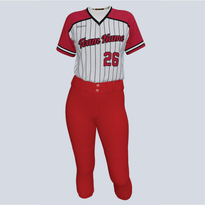 Custom Ladies Pinstripe Softball Team Kit Gearteamapparel