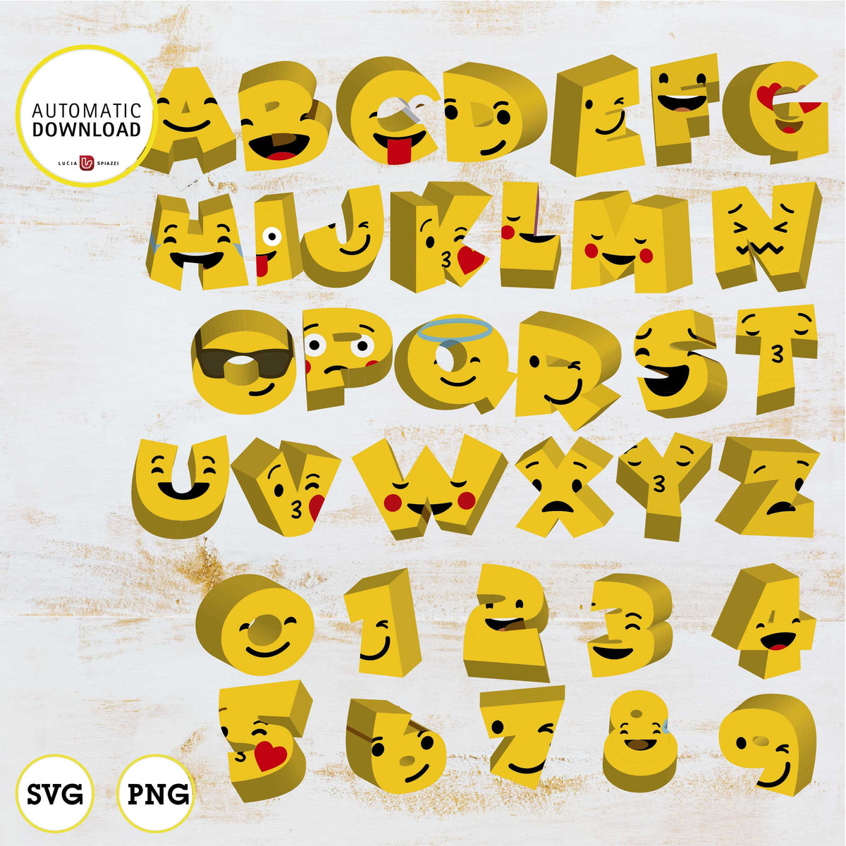 Emoji 3d Alphabet Phigraphic