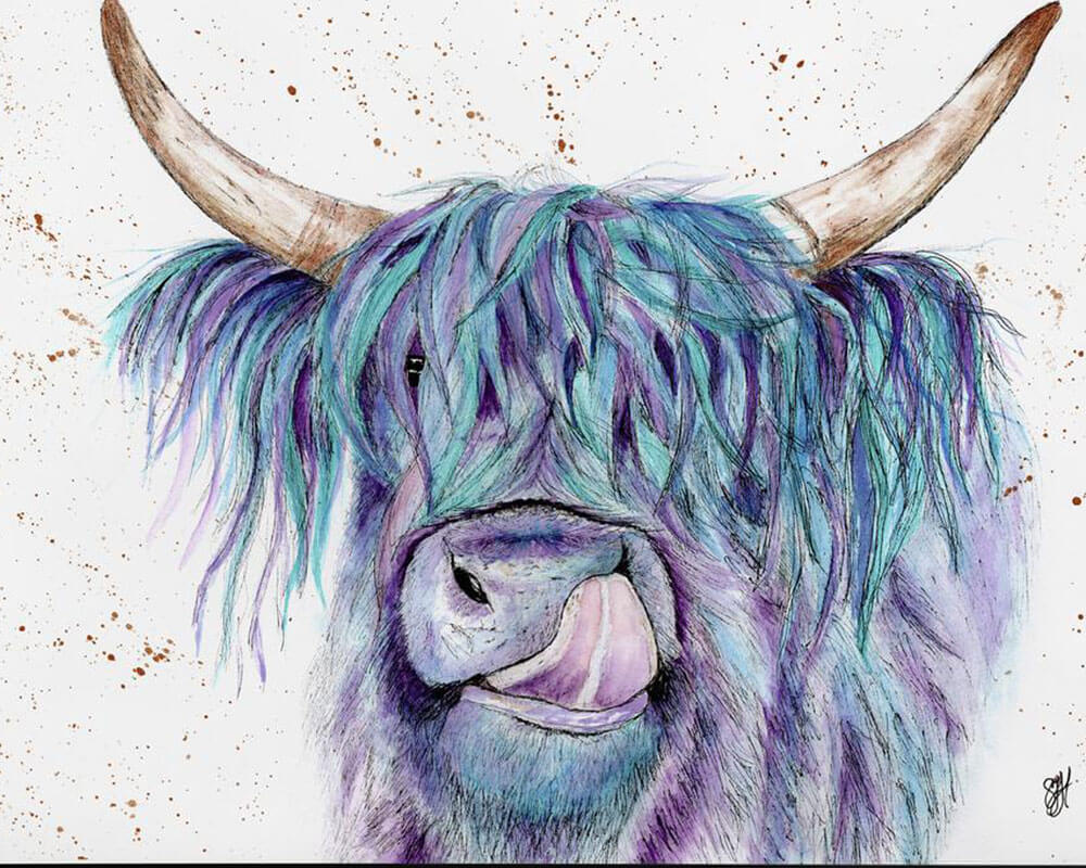 Highland Cow Diy Paint By Numbers Kits Uk An0191