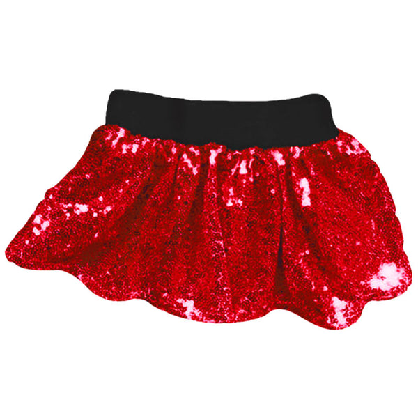 Red Sequin Skirt Upon A Bowtique