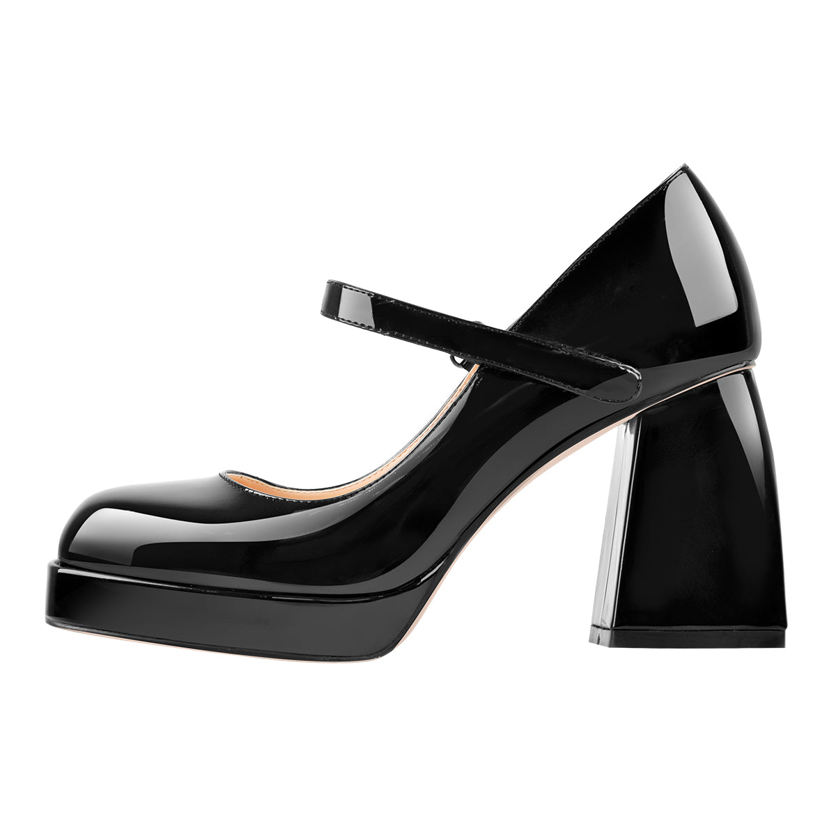 Mary Jane Square Platform Chunky Heels Pumps Onlymaker